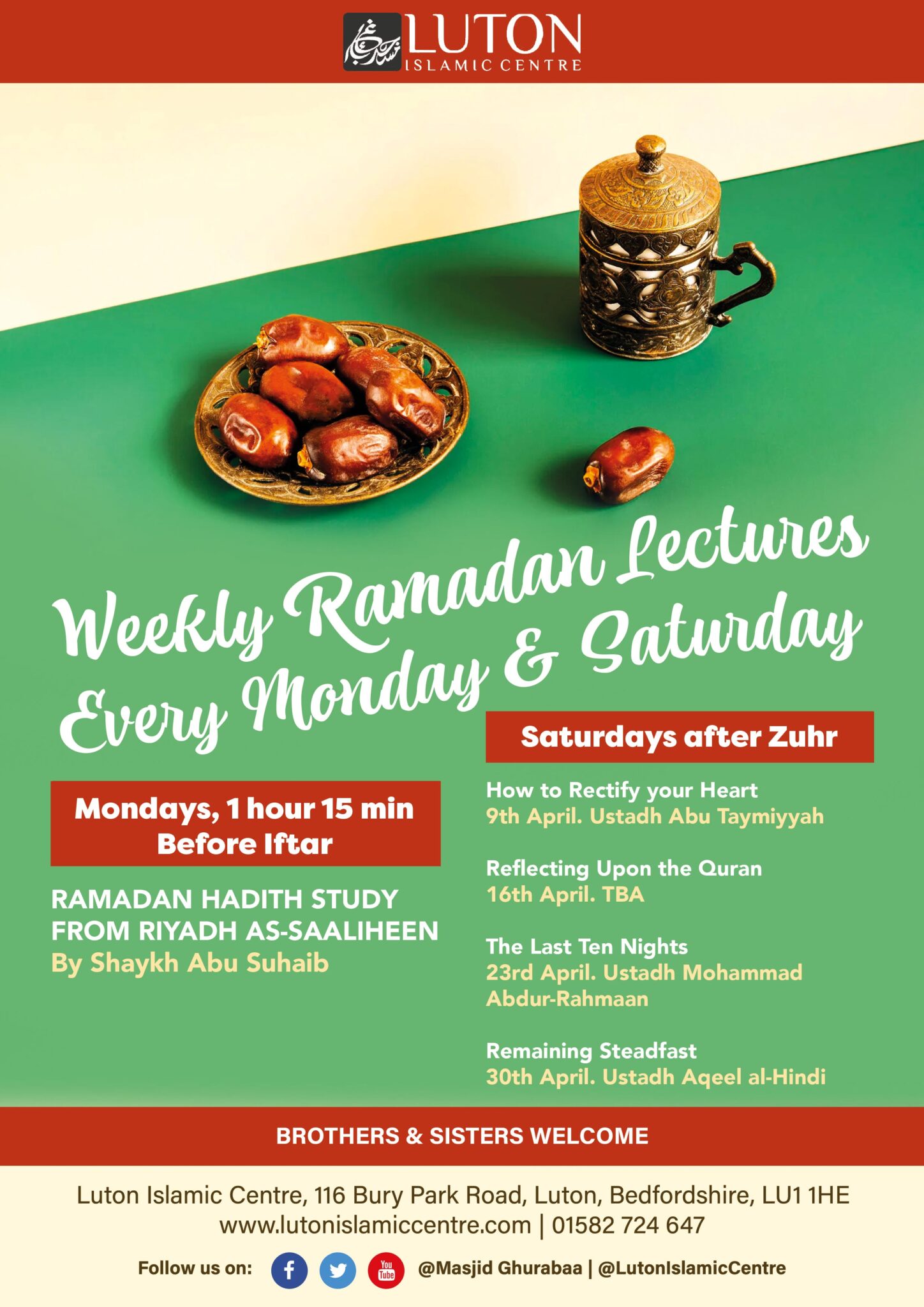 Weekly Ramadan Classes 2022 – Luton Islamic Centre